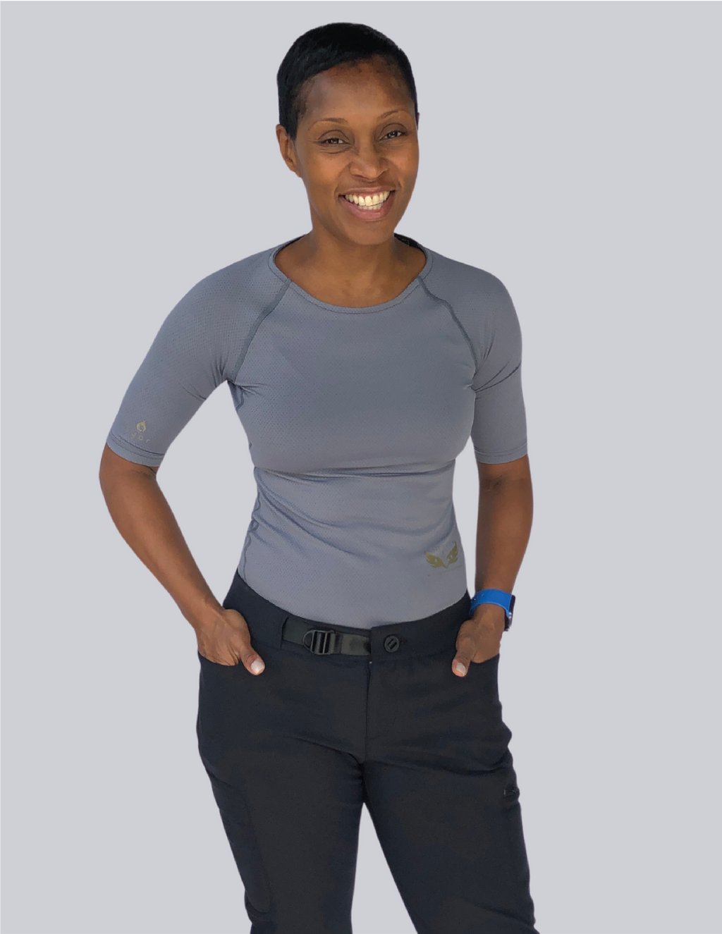 Adelle 1/2 Sleeve Base Layer Top | Breathable & Lightweight Under Scru – KyurMD